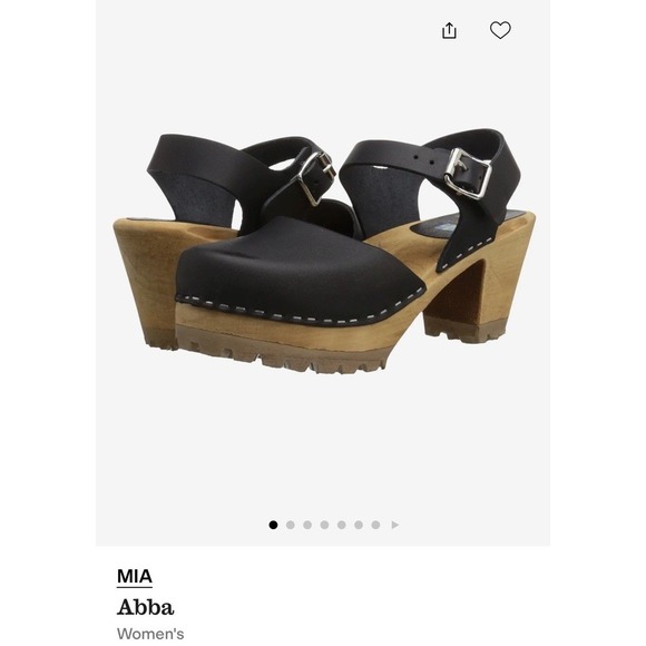 MIA | Shoes | Mia Abba Black Leather Swedish Wood Ankle Strap Heeled ...